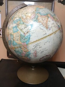 Vintage Replogle Globe. 12 Inch Diameter Tan World Classic Series. Made ...