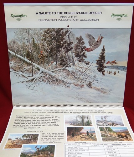 Remington 1979 Wildlife Art Collection Calendar w/Original Shipping ...