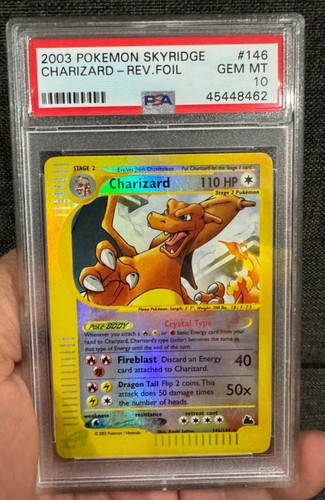 PSA 10 GEM MINT Charizard Crystal Reverse Holo Skyridge Pokemon | eBay