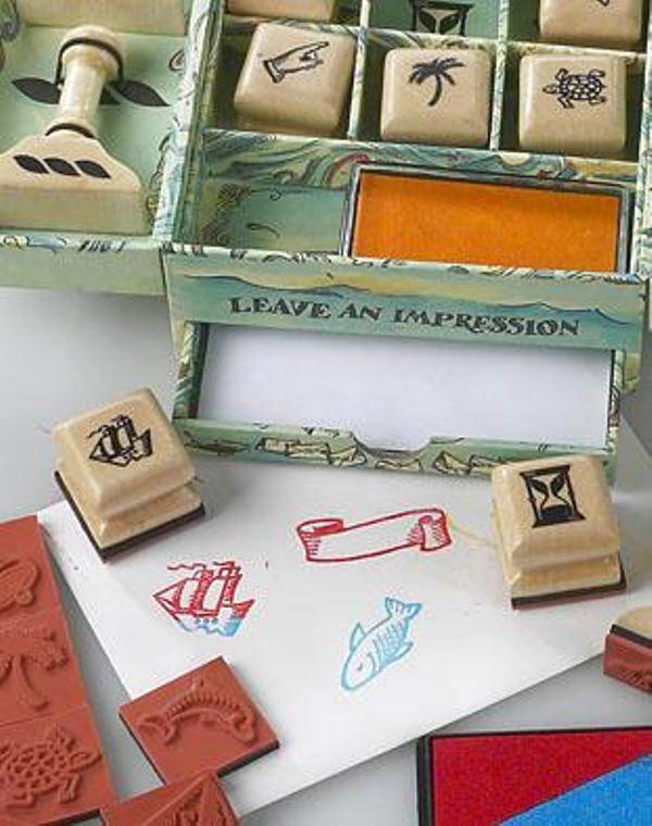 Rubber Stamps Ink Pads Paper Envelopes Stationary Kit for Kids by Billy ...