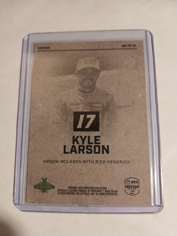 2025 Parkside Indycar Kyle Larson VINTAGE # PV-KL | eBay