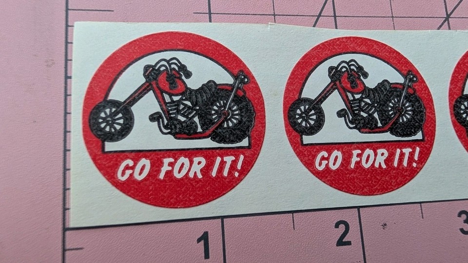 Vintage TREND Scratch N Sniff stickers Motorcycle Go For It Lot 3 No TM ...