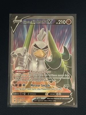 Pokémon TCG SWSH Galarian Sirfetch'd v Full Art #174/185 Vivid Voltage ...
