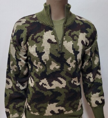 Very Warm Military Sweater Alpine Model Size M Woodland Camo | eBay
