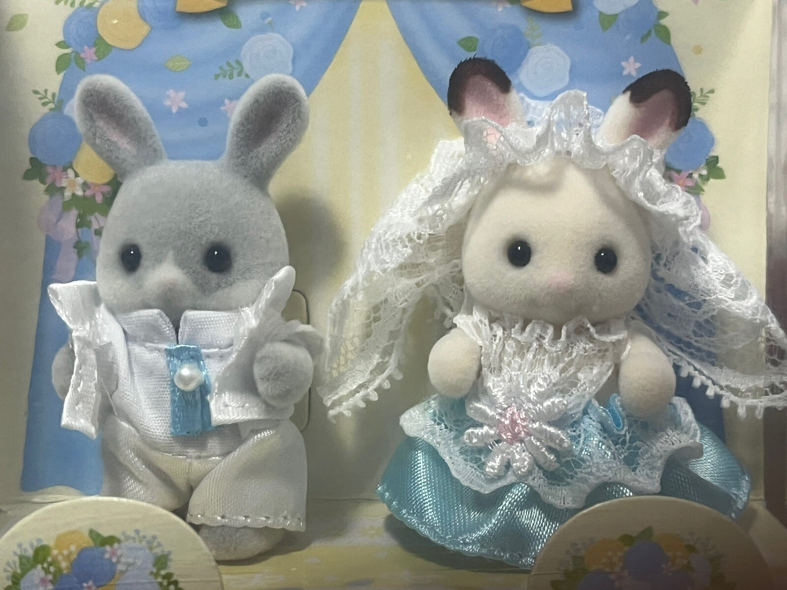 Sylvanian Families Wedding Chocolate & Cotton Baby Rabbit Pair Calico ...