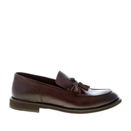 MARINI men shoes Dark brown buffalo leather loafer made in Italy ...