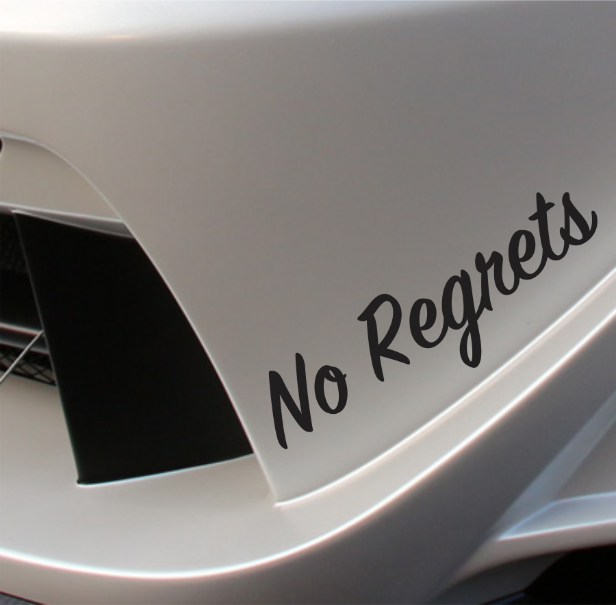 No Regrets Bumper Sticker Vinyl Decal JDM Car Sticker Bomb DOPE Fits ...