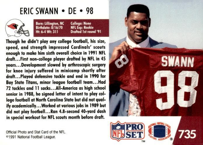 1991 Pro Set #735 Eric Swann | eBay