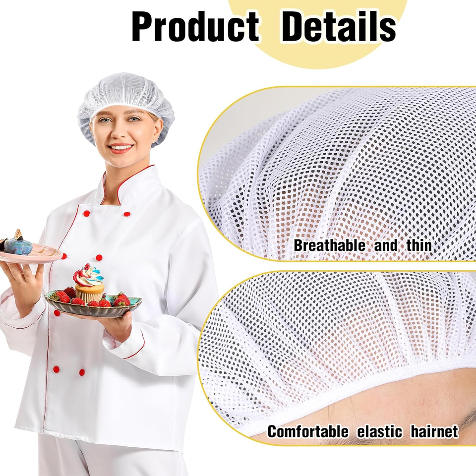 6Pack Chef Hat Kitchen Cooking Chef Cap Food Service Hair Nets ...