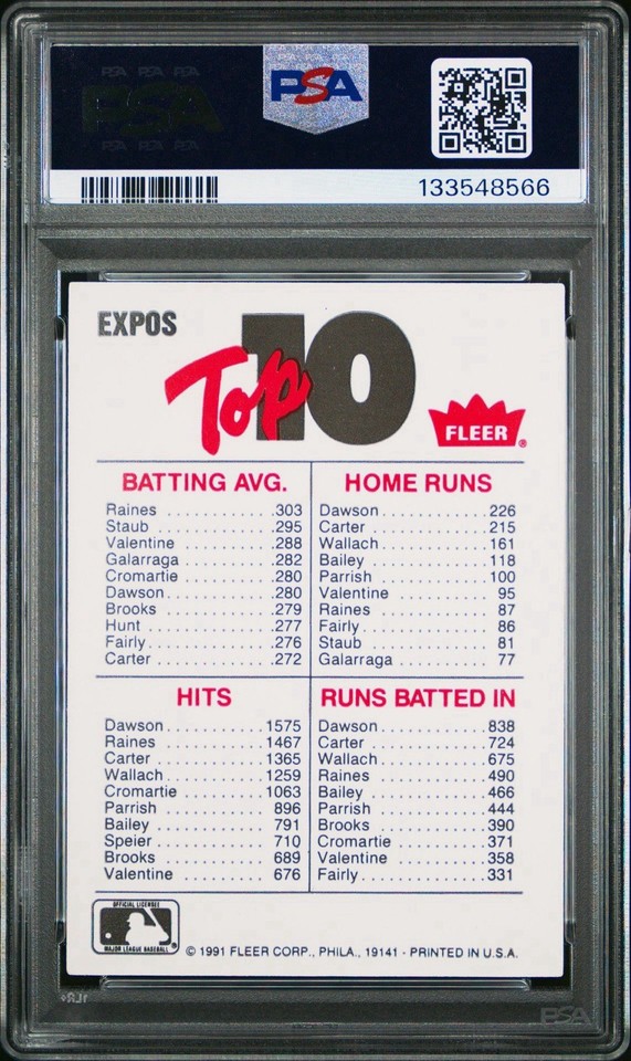 1991 Fleer Team Logo Stickers Montreal Expos MLB Logo PSA 8 Nm Mint Pop ...
