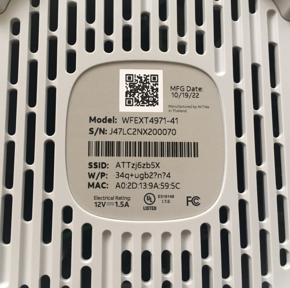 AT&T Air 4971 Smart Wi-Fi Range Extender WFEXT4971-41 (For Parts) | eBay