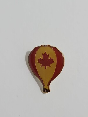 Vintage Canada Maple Leaf Flag Hot Air Balloon 1" Pin B2 | eBay