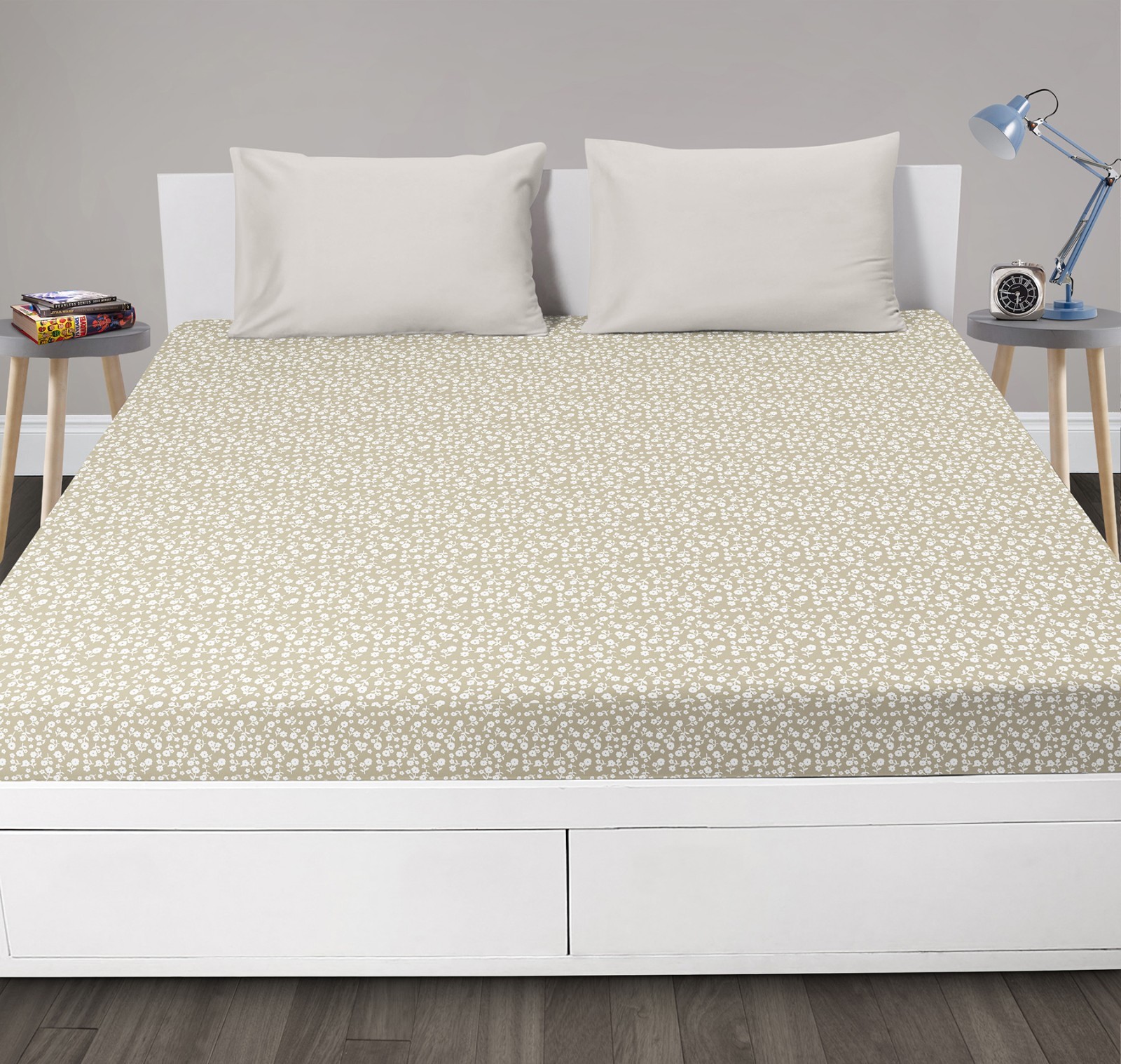 Printed Fitted Sheets Bedding Patchwork Floral Polycotton Single Double ...