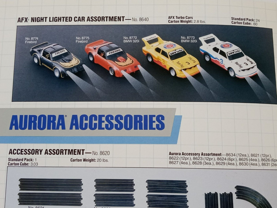 AURORA AFX TOMY 1986 ELECTRIC SLOT CAR RACING TOY FAIR Catalog Sets ...