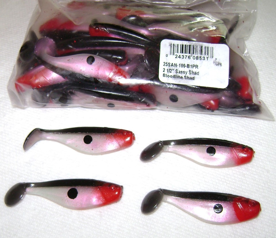 400 MISTER TWISTER NATURE SASSY SHAD LURES BLOODLINE SHAD RAIN TROUT ...