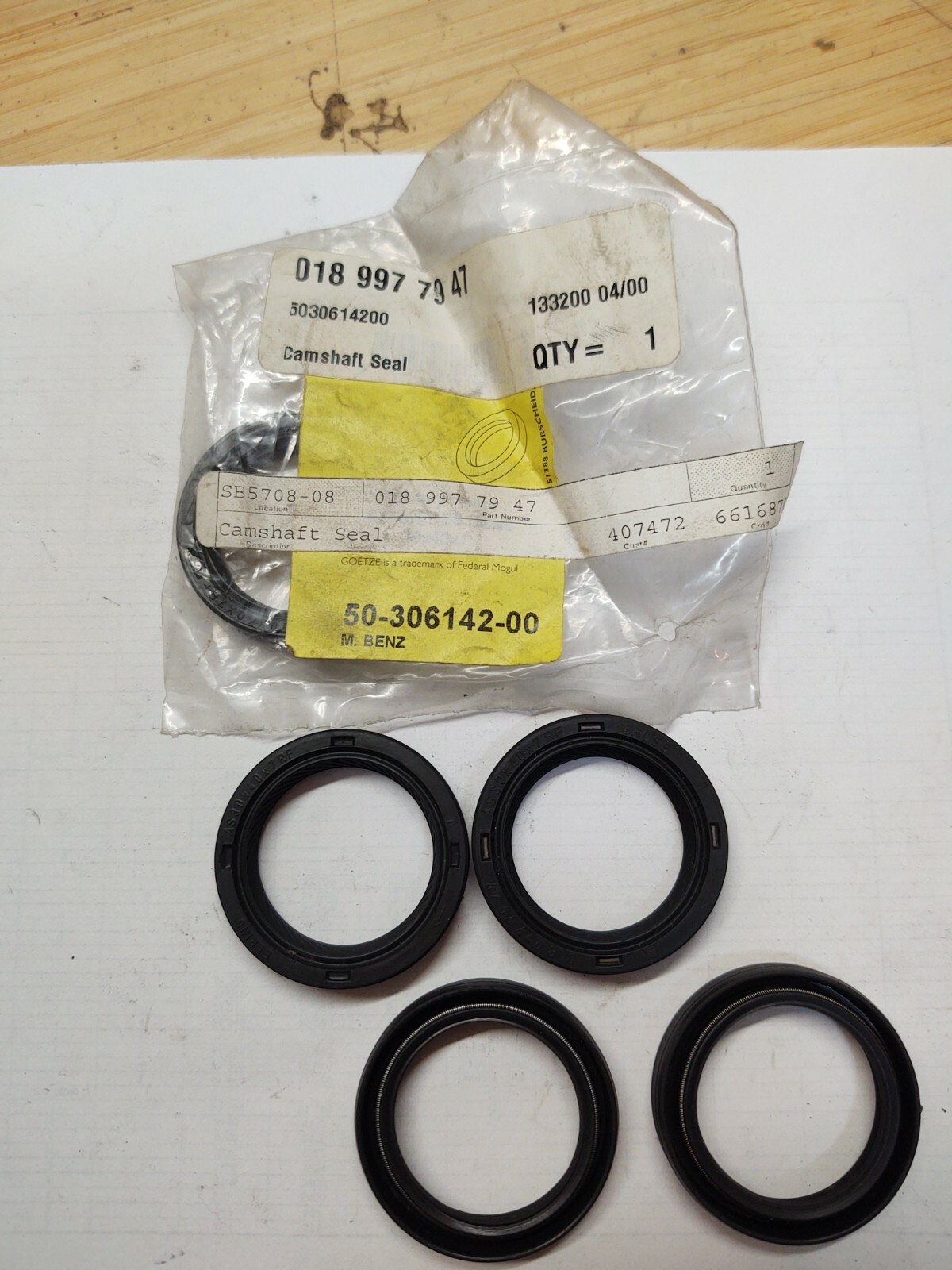 Mercedes Genuine R129 W124 W140 W201 400SE Camshaft Seal 0189977947 | eBay