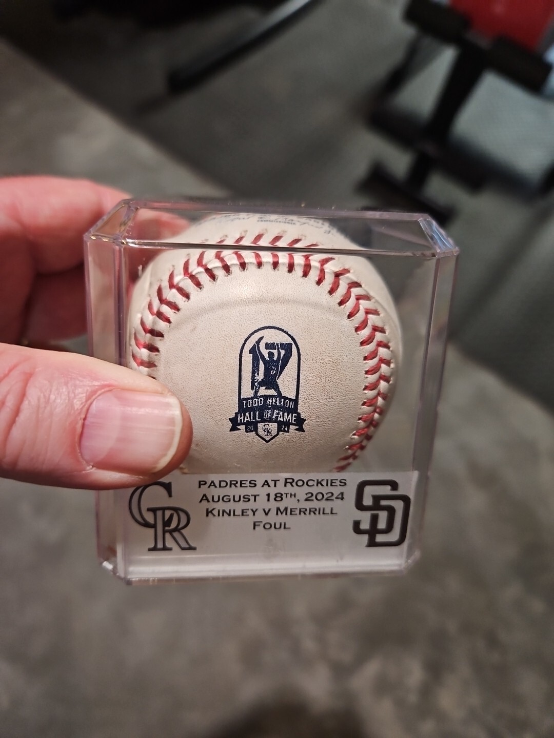 MLB Game Used Baseball Todd Helton HOF Logo Jackson Merrill Foul SD ...