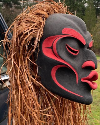 Rare Wild Woman Of The Woods, Haida Northwest Coast First Nations Mask ...