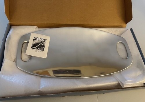 Nambe Classic Handled Serving Tray Platter 611 Alloy Metal 18"x9. $200 Value | eBay