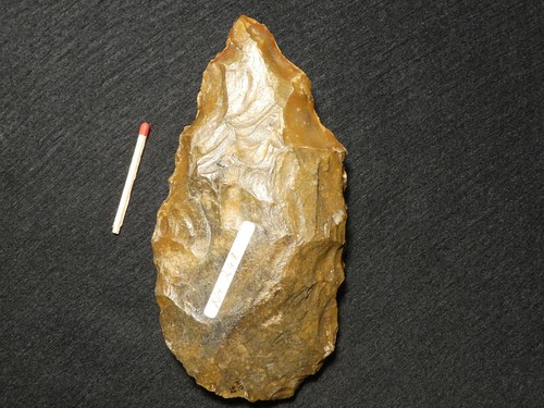 PRECIOUS NEANDERTHAL HAND AX 142mm STONE AGE PALEOLITHIC ACHEULEAN ...