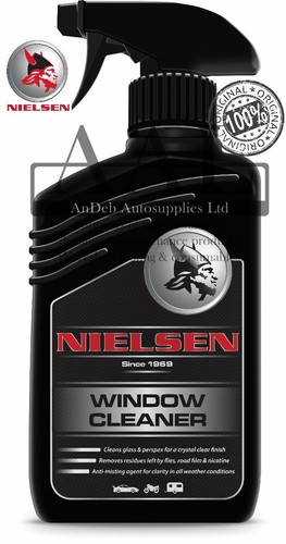 NIELSEN WINDOW CLEANER 500ML GLASS PERSPEX MIRROR CLEANER CAR CARAVAN ...