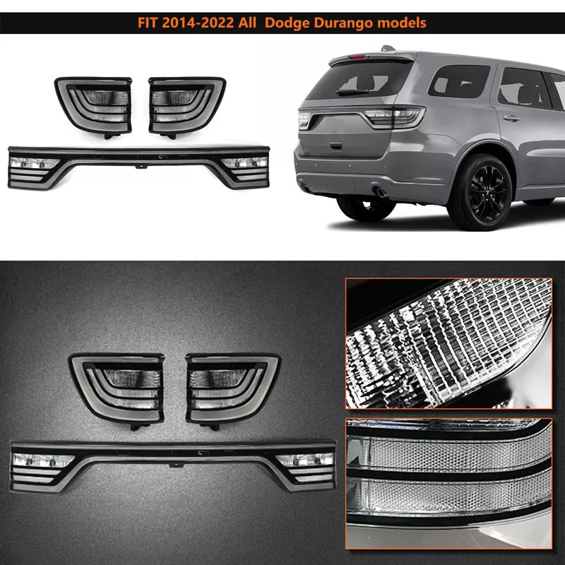 3Pcs Tail Lights For 2014-2022 Dodge Durango Liftgate Center Camera ...