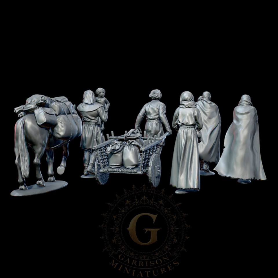 Fleeing Medieval Villagers Set C: 28mm Historical Wargame and Diorama ...