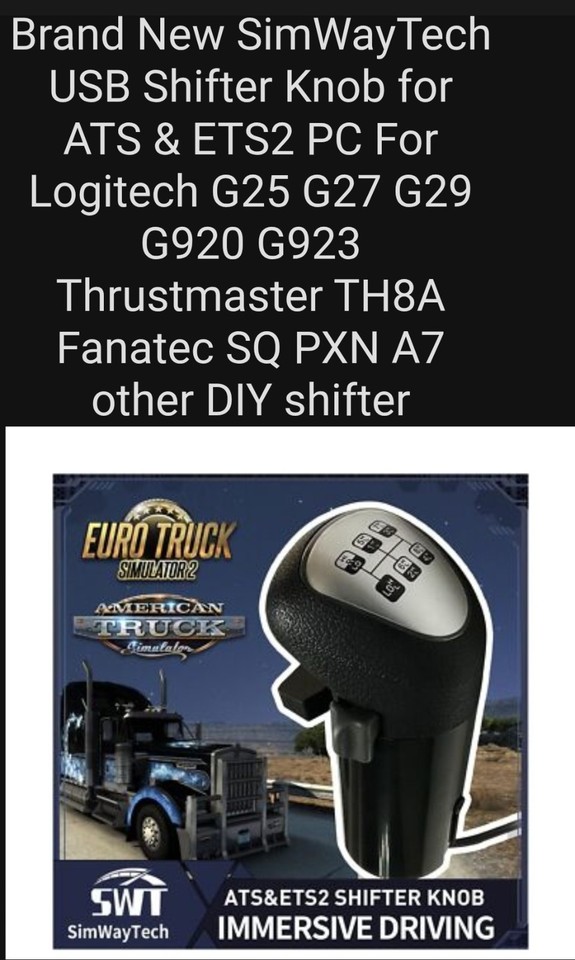 (NEW UNOPENED PKG) SWT USB Shifter Knob ATS & ETS2 PC For Logitech G25 ...