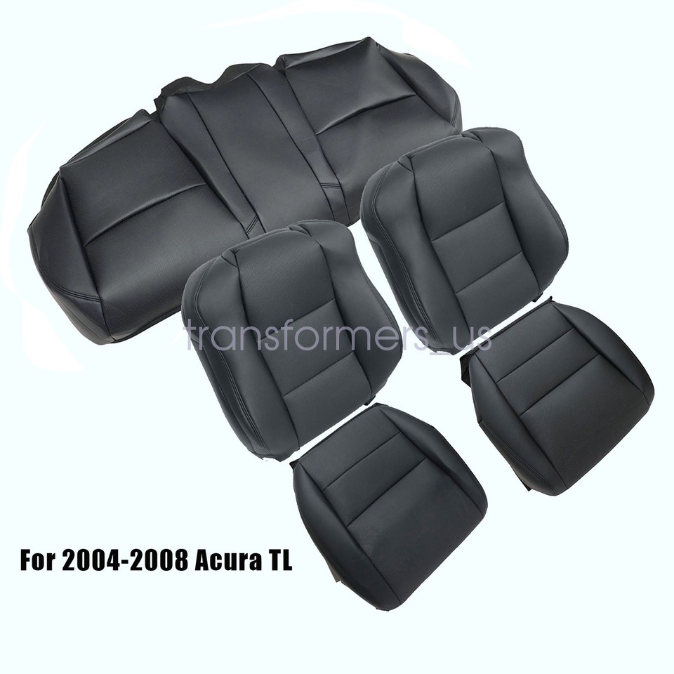 Front / Rear Bottom Leather Seat Cover For 2004-2008 Acura TL Black ...