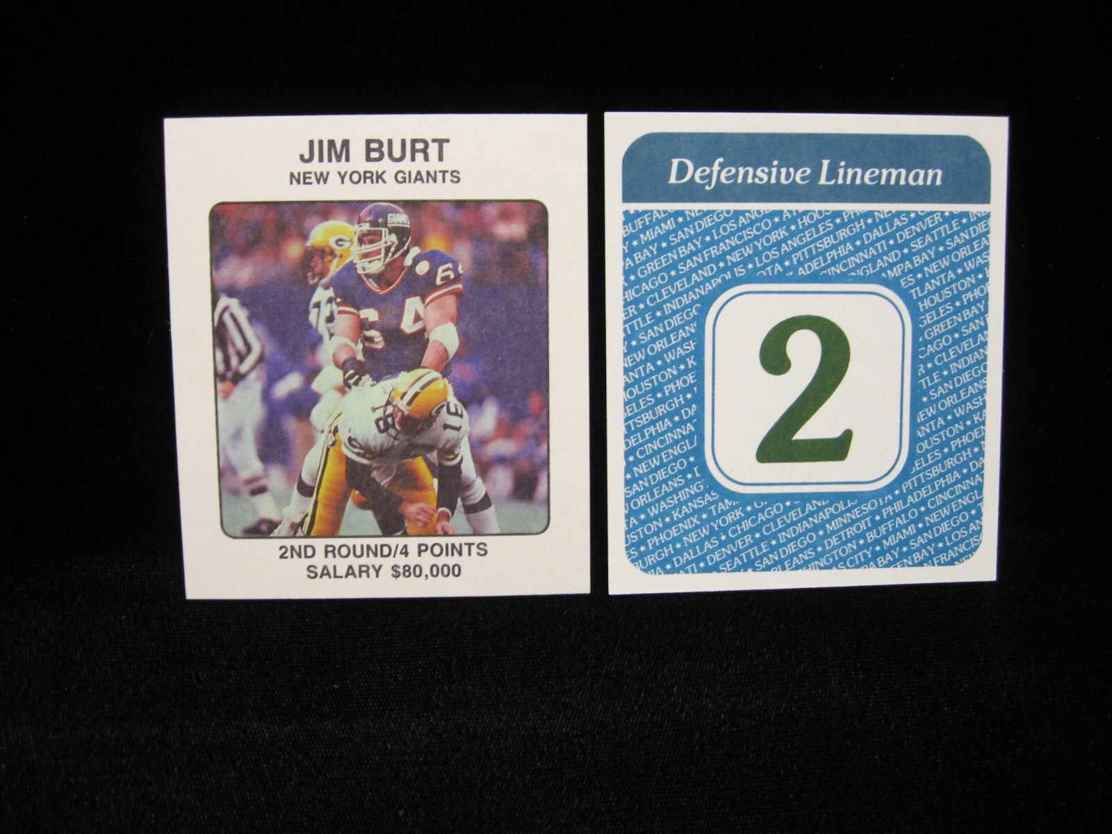 1989 Jim Burt New York Giants NFL Franchise Game Card 1ct | eBay