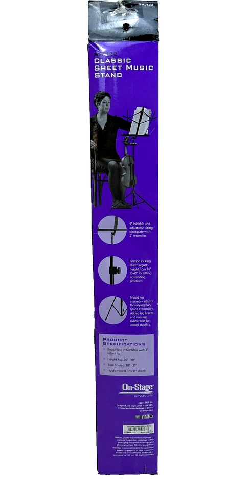 On-Stage Stands SM7122BB Compact Folding Music Stand with Bag NEW | eBay
