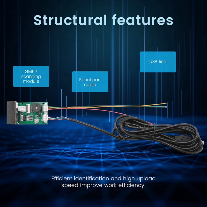 GM67 1D/2D USB UART Barcode Scanner QR Code Scanner Module Reader ...