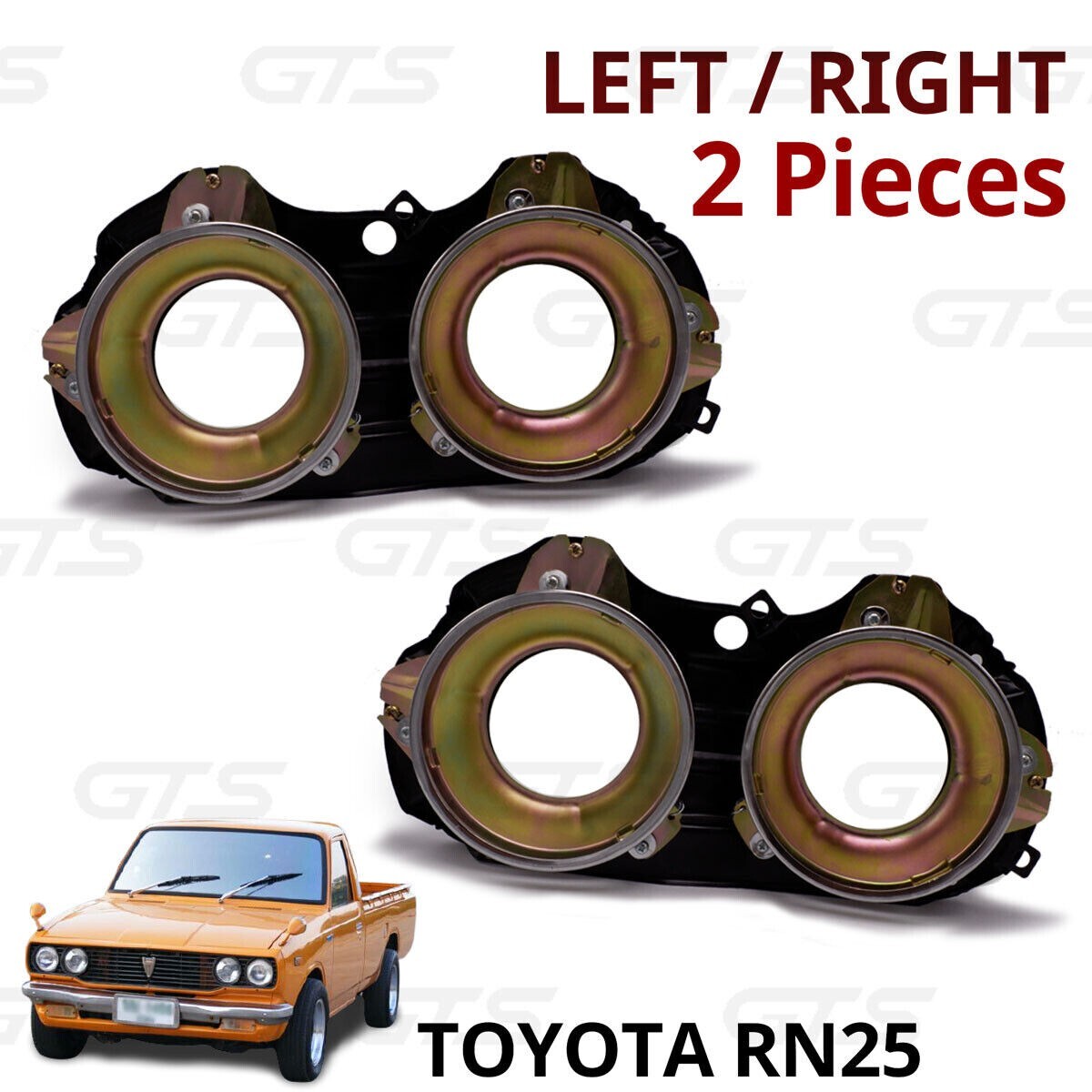 Headlight Surround Bucket Rim Lamp Light For 1974-1978 Toyota Hilux ...