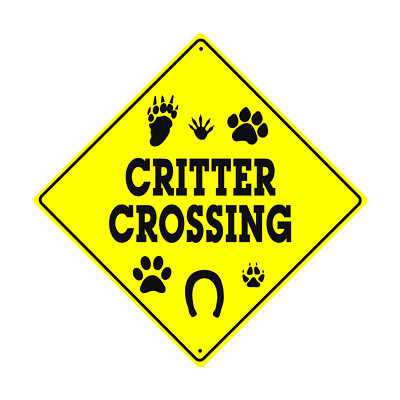 Caution Critter Crossing Symbol Animal Xing Novelty Aluminum Metal Sign ...