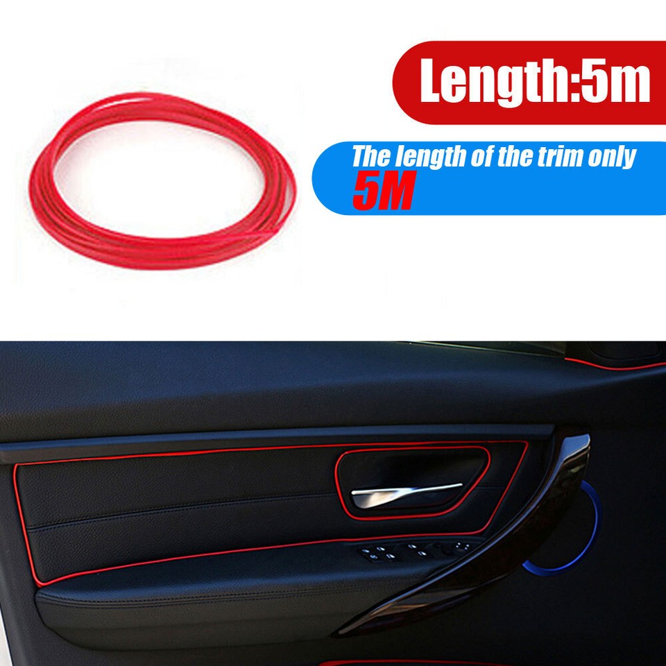 Red Car Auto Interior Door Gap Edge Line Molding Trim Strip Decor ...