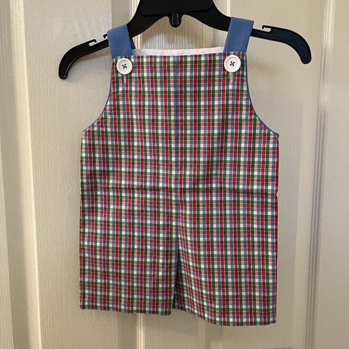 The Beaufort Bonnet Company TBBC Teddy's Jon Jon Romper Plaid 6-12 ...