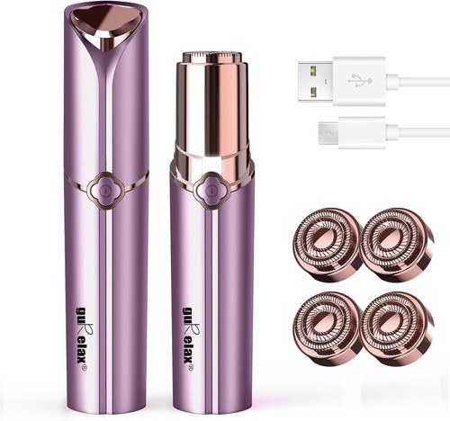 Rechargeable Ladies Facial Shaver for Chin, Lip, Neck, with 4 Heads ...