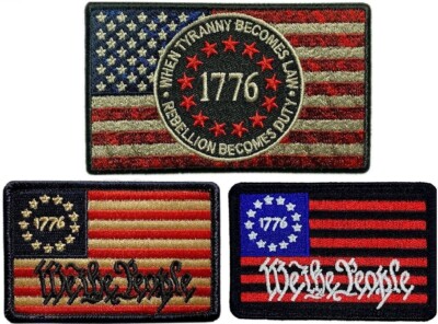 Distressed USA Flag 1776 Freedom Liberty Betsy Ross Flag PATCH -3PC ...