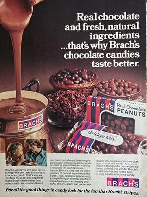 1978 Brachs Real Chocolate candy peanuts bridge mix vintage Ad | eBay