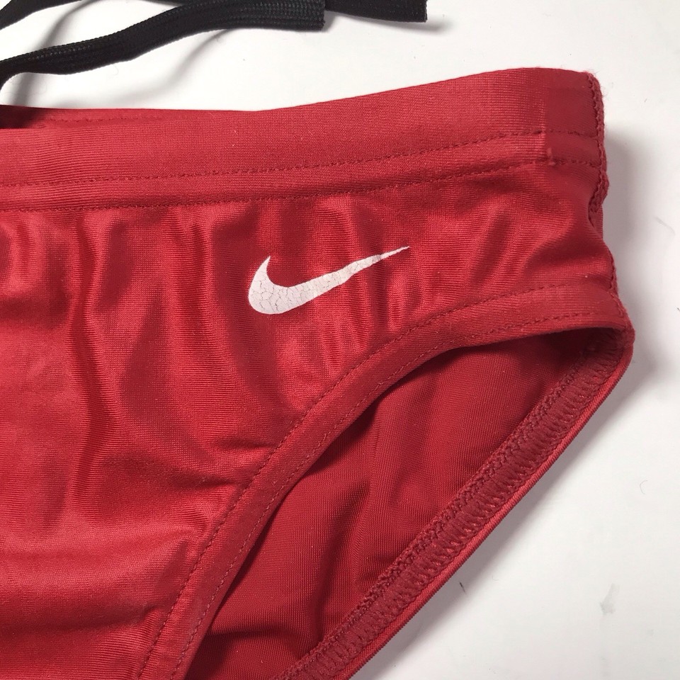 Vintage Nike Teraz Unlined Mens Shiny Red Swimming Brief Size 26 ...