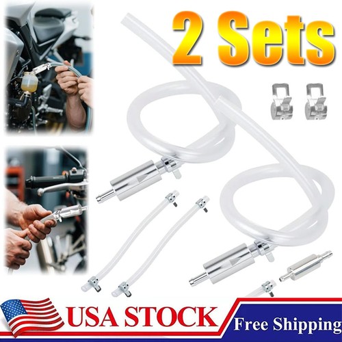 2x Car Motorcycle Clutch Brake Bleeder Hose One Way Valve Tube Bleeding ...