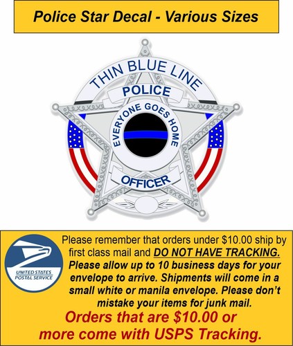 Police/Swat Decal- Thin Blue Line- Window Decal - Various sizes Free ...