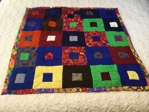 Handmade Baby Quilt Patchwork Block Pattern Crib Quilt Multi Colors ...