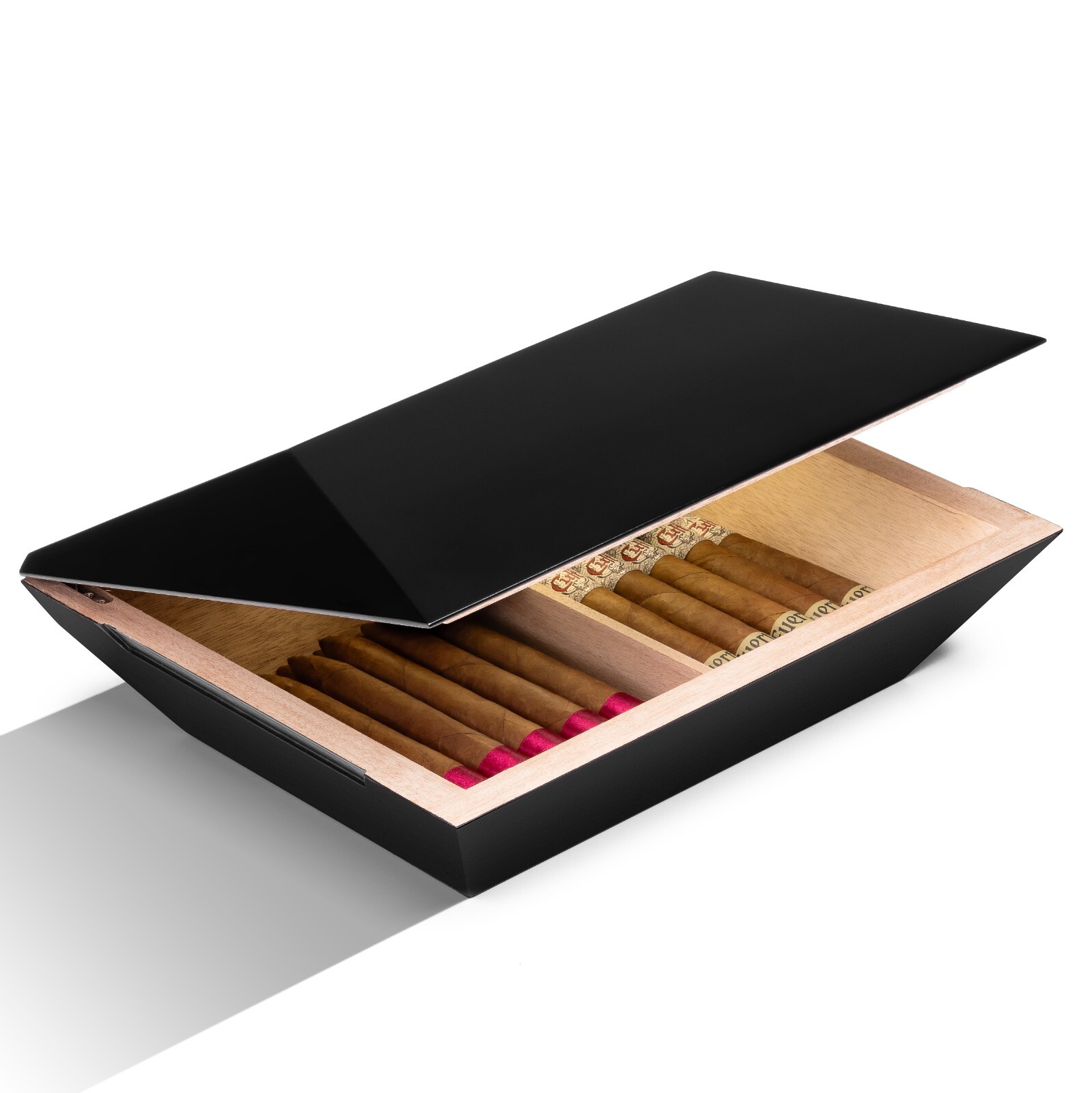 Humidor Supreme Aria Large Cigar Humidor , 40-80 Cigar Wood Box, Modern ...