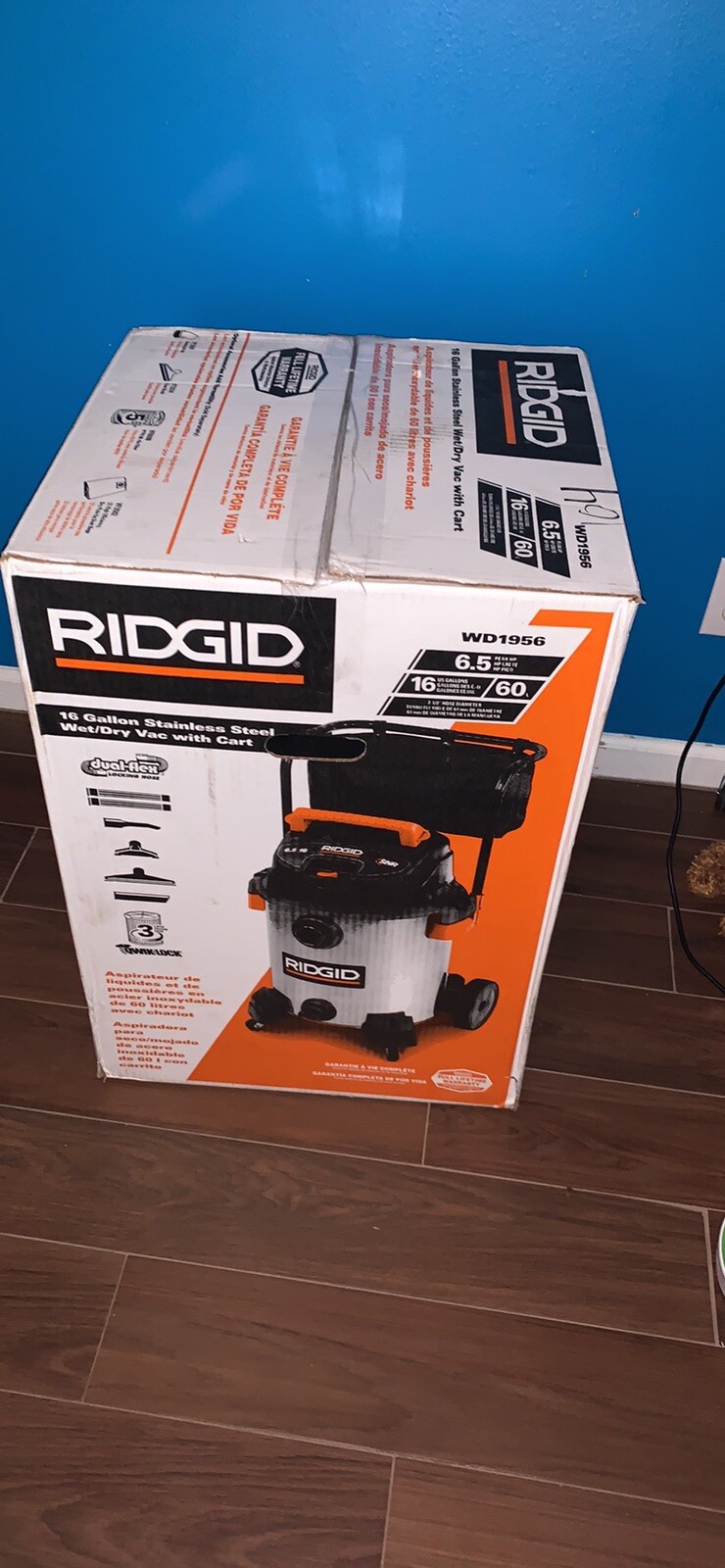 RIDGID WD1956 16 Gallon Stainless Steel Wet/Dry Vac 648846003320| eBay