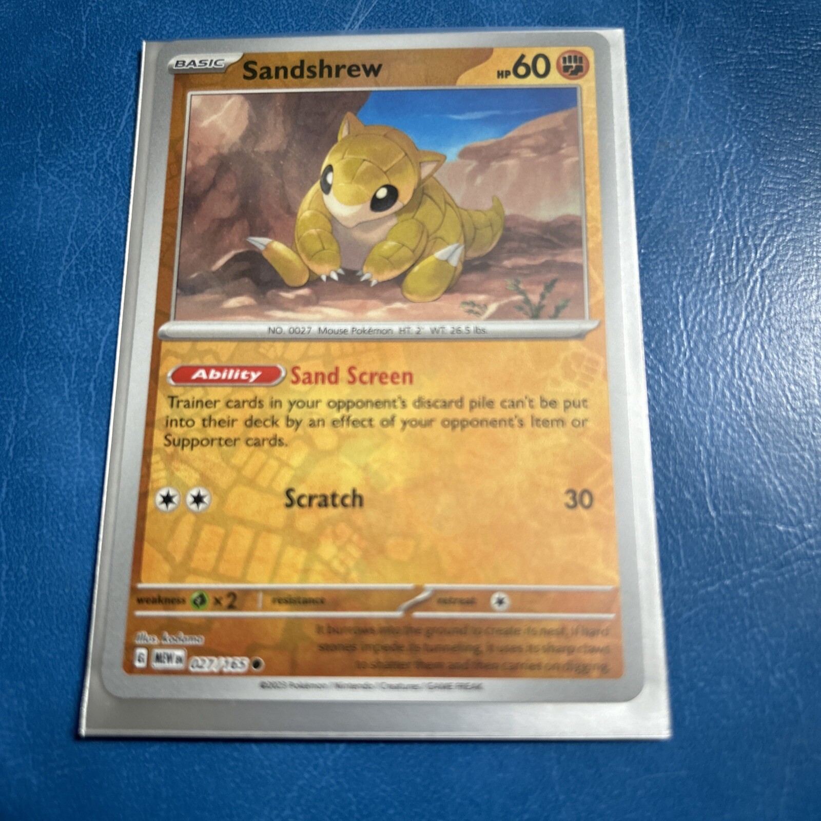 Pokémon TCG Sandshrew Scarlet & Violet-151 027/165 Reverse Holo Common ...
