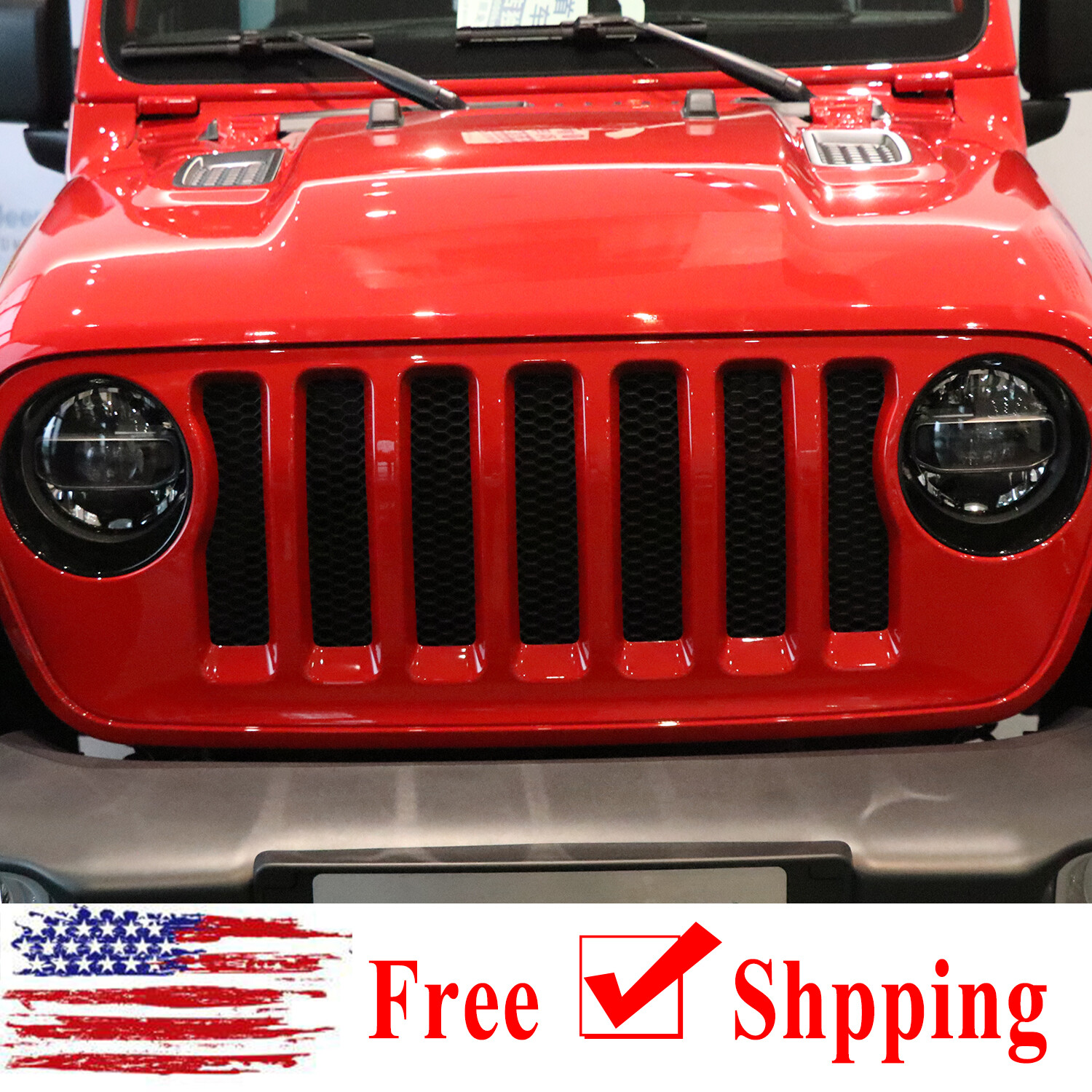 Black Front Lamp Cover Headlight Trim Bezels Accessories For Jeep ...