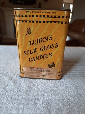 Antique Luden's Candies Tin w/ Lid - Reading PA ORIGINAL Berks County ...
