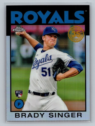 2020 Topps Chrome Brady Singer ROOKIE CARD #86C-25 - Kansas City Royals ...