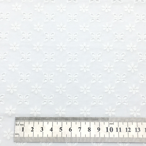 Embroidery Flower Eyelets Lace Cotton Fabric Dress Clothing Sewing ...